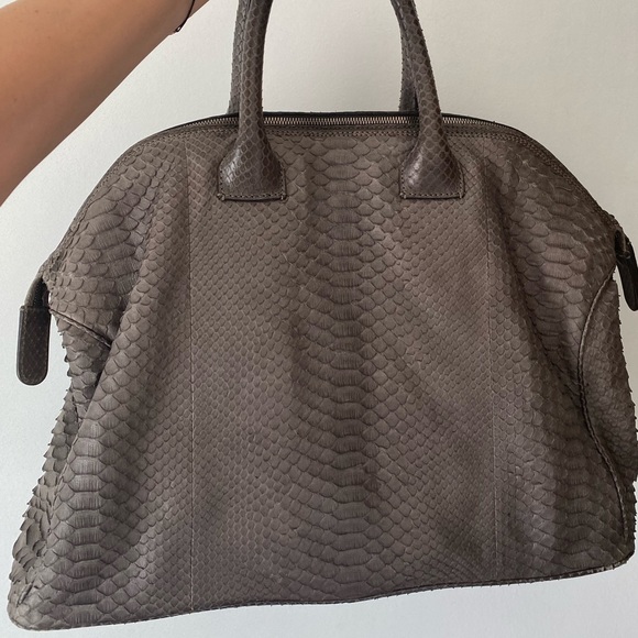 Zagliani | Bags | Zagliani Grey Python Tomadachi Weekender Bag | Poshmark